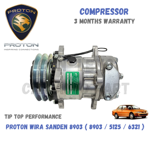 3 Month Warranty Proton Wira Sanden 8903 ( 8903 / 5125 / 6321 ) Car Air ...