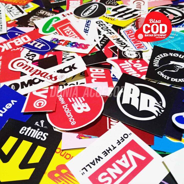 50 PCS STICKER AESTHETIC LOGO BRAND UNTUK LAPTOP CASE TUMBLER / STIKER ...