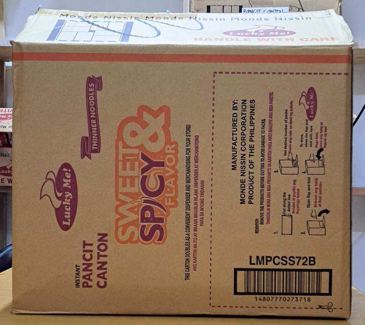 Lucky Me! Pancit Canton Sweet & Spicy Flavor (72's x 80g) - 1 Box ...