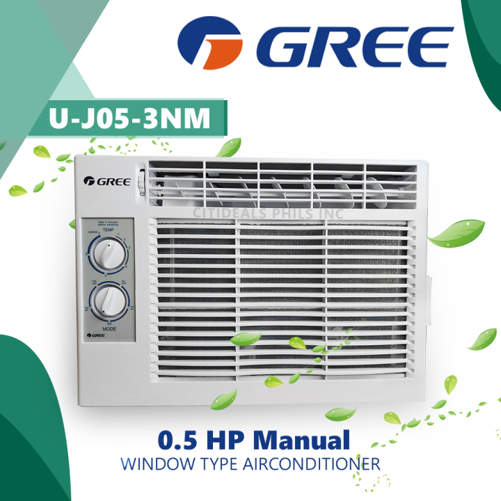 Window Type Aircon For Room GREE 0.5HP 3D Airflow Auto Restart R410A ...