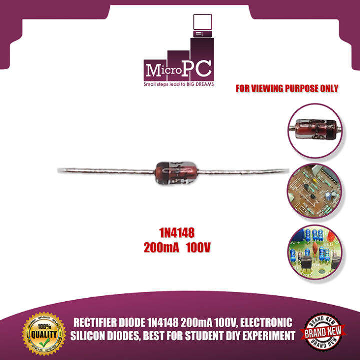 MICRO PC RECTIFIER DIODE 1N4148 200mA 100V, ELECTRONIC SILICON DIODES ...