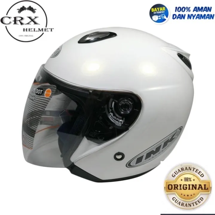 Helm Ink Centro Jet Solid White Putih Polos Half Face Original | Lazada ...