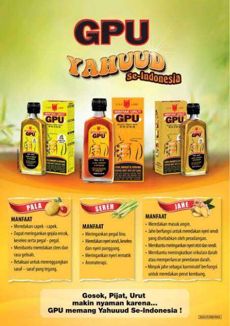 [ CAPLANG ] Minyak Urut Gosok GPU Jahe, Sereh, dan Pala (30 ml ...