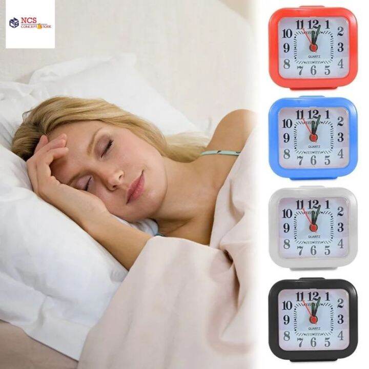 Alarm Clock Battery Operated Anolog 12 Hours Bed compact Travel Alarm ...