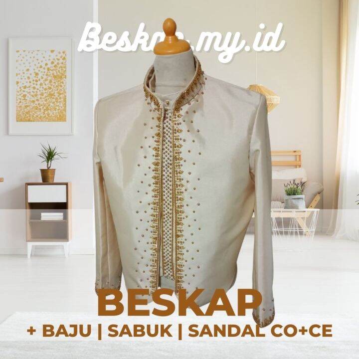 Jas beskap pengantin Jawa solo hewes putih Payet elegan simple bukan ...