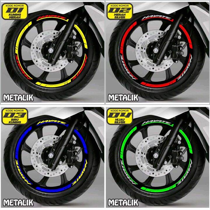 Sticker Cutting Lis Velg Suzuki Hayate 125 Variasi METALIK Semua Ready ...
