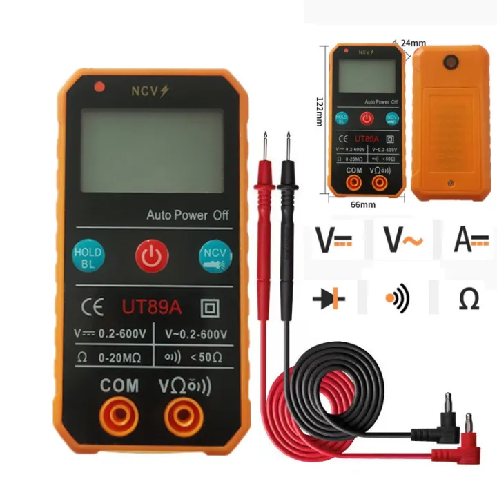 BUT89A Digital Multimeter AC/DC Ammeter Volt Ohm Capacitance Tester ...