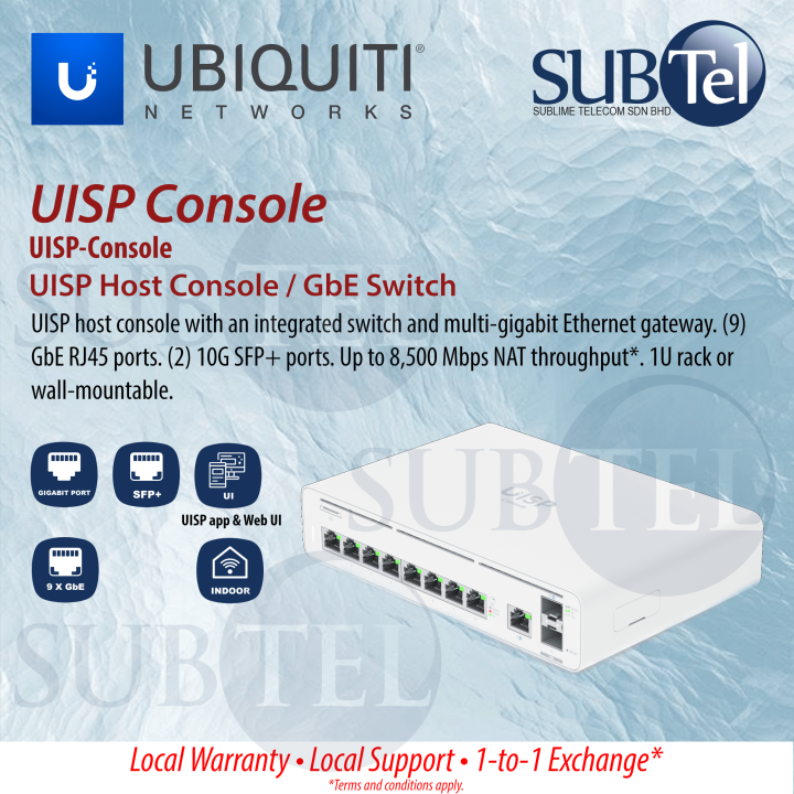 Ubiquiti UISP Console UISP-Console UISP Host Console/ GbE Switch 9 GbE ...