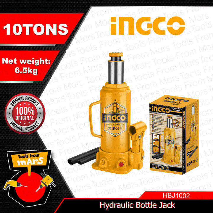 INGCO Hydraulic Bottle Jack 10 TONS HBJ1002 •TOOLS FROM MARS• IHT ...
