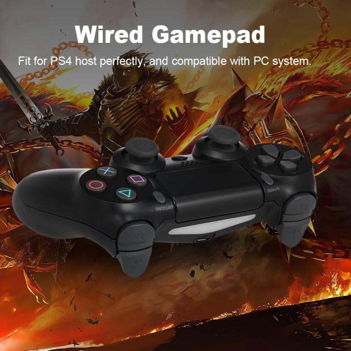 จอยควบคุมเกมมีสาย USB ด้ามจับจอยสติก Gamepad Dual ROCKER สำหรับ PS4 ...