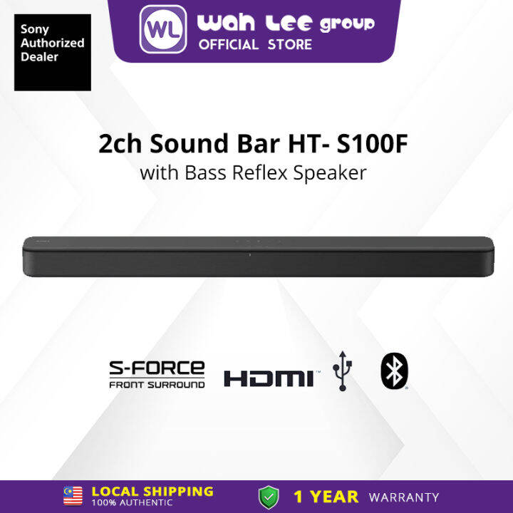 Sony HTS100F 120W 2ch Soundbar with Bass Reflex Speaker HT-S100F Wah ...