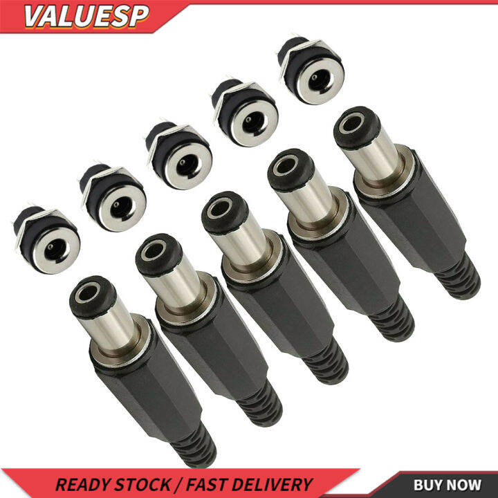 10Pcs (5Pair) 12V DC Power Male Plugs Connector DC Power Socket Female ...