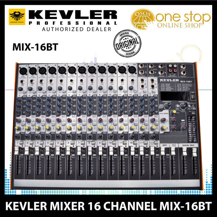 Kevler Professional 16 Channel Compact Mixer Audio MIX-16BT MIX16BT MIX 16BT | Lazada PH