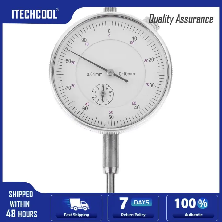 Precision Pointer Dial Indicator Gauge Measurement Tool 0-10mm 0.01mm ...