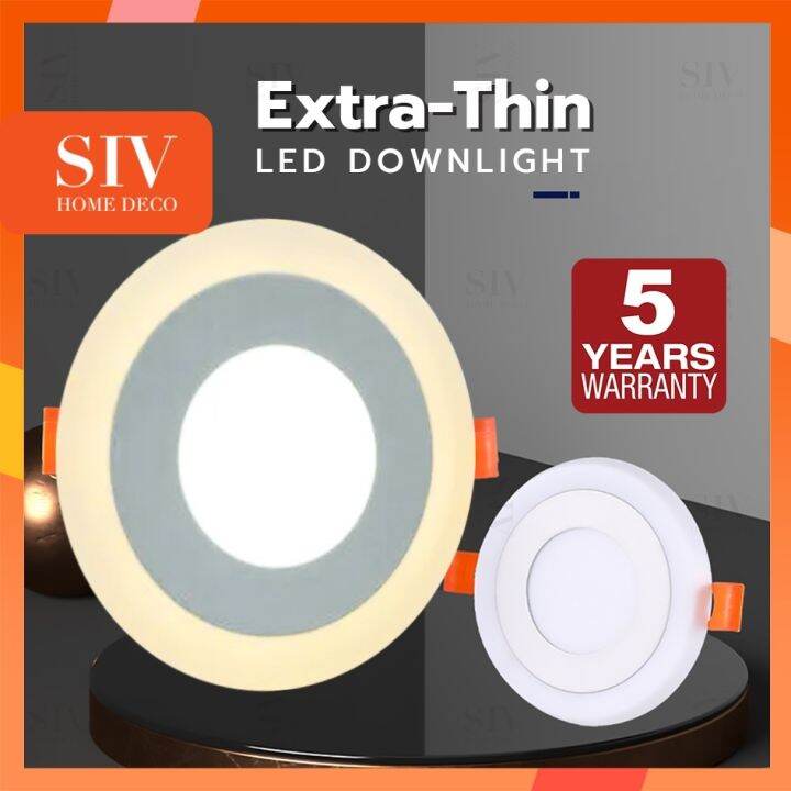 SIV Extra-Thin Tricolor LED Recessed Downlight Pin Light Ceiling Lights ...