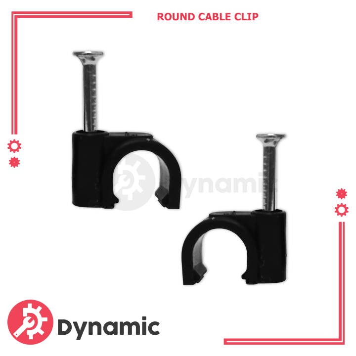 Dynamic PVC Round Cable Wire Clip 9 mm Black U Clip Cable Clamp Wire ...
