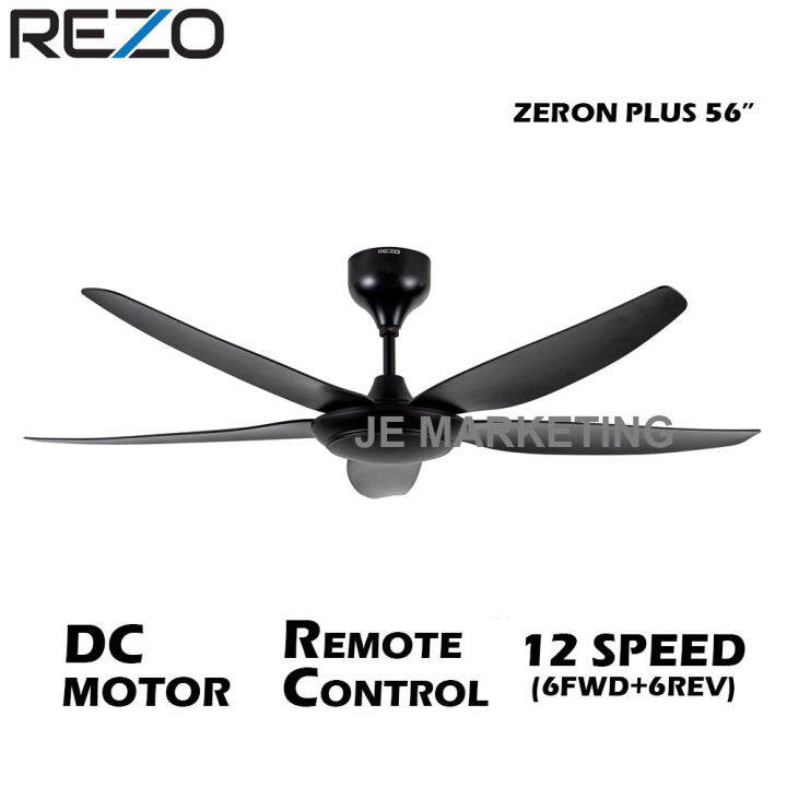 REZO 56" REMOTE CONTROL CEILING FAN WITH DC MOTOR ZERON PLUS 56 | Lazada