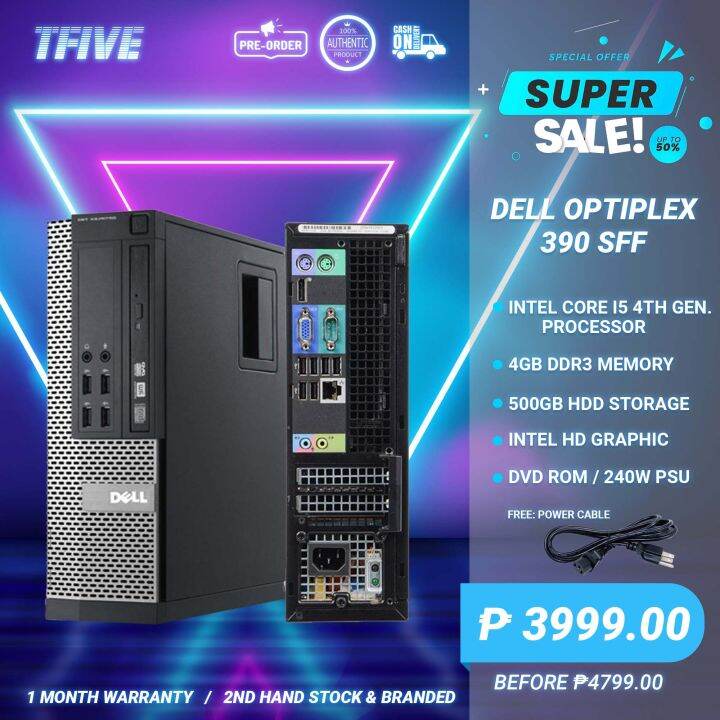 DELL OPTIPLEX 390 SFF INTEL CORE I5 4TH GEN. 4GB RAM 500GB HD GRAPHIC ...