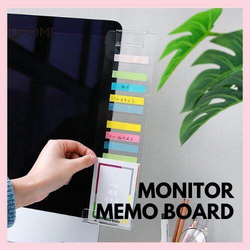 ♦Korean brand Acrylic transparent monitor memo message reminder board ...