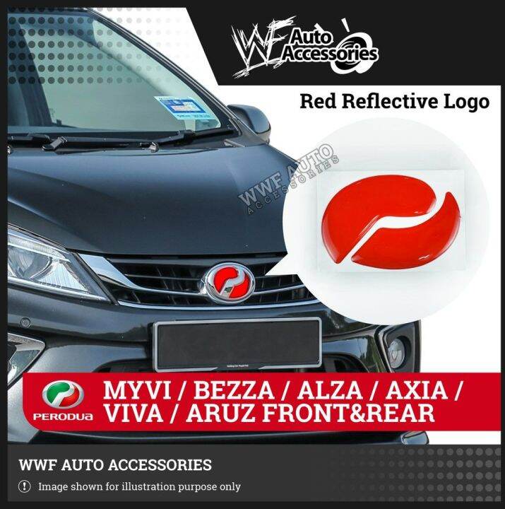 Perodua Epoxy Red Reflective Logo Myvi / Bezza / Alza / Axia / Viva ...