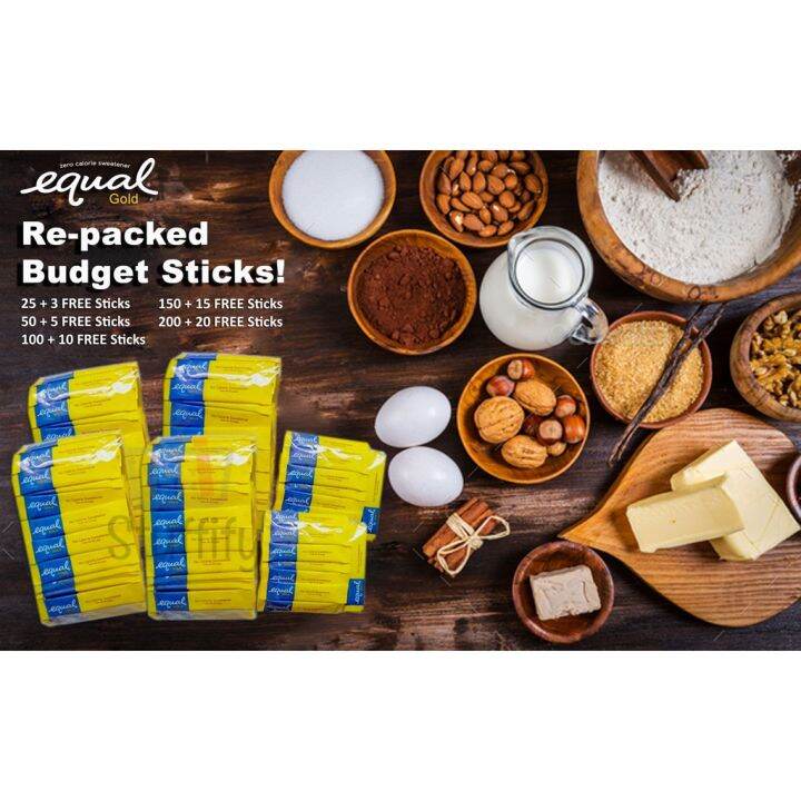100 + 10 Free Sticks Equal Gold Zero Calorie for Keto Diet and Low Carb ...
