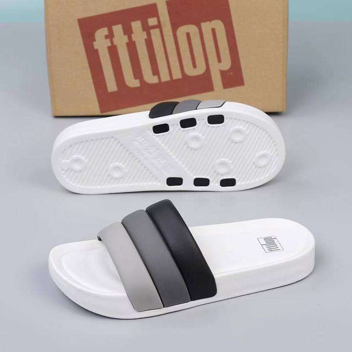 New fashion summer men and women slip on slipper unisex stripe slide ...