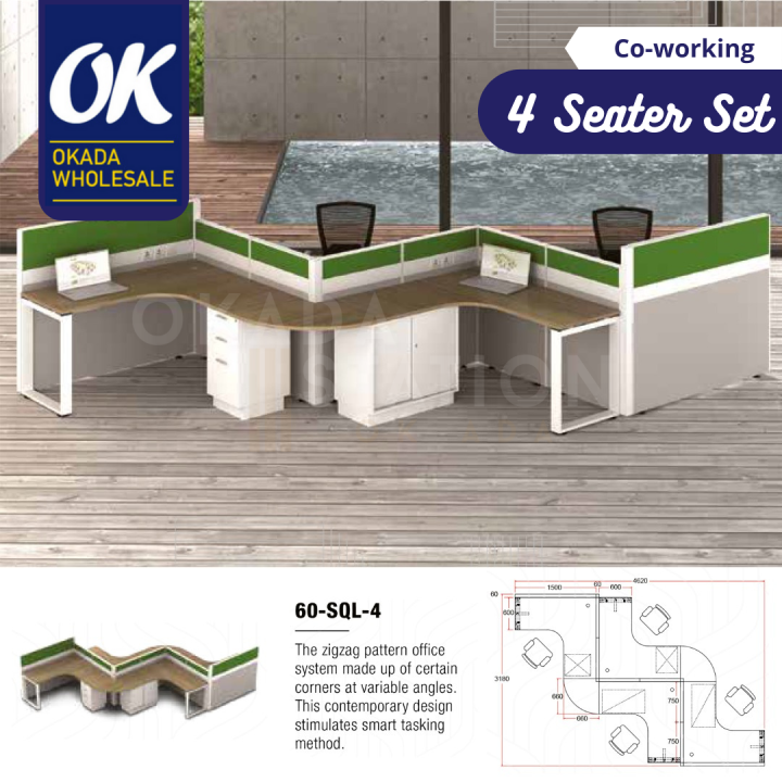 OKADA 60SQL4 Office Idea Design / Office Table with Drawer / Meja ...