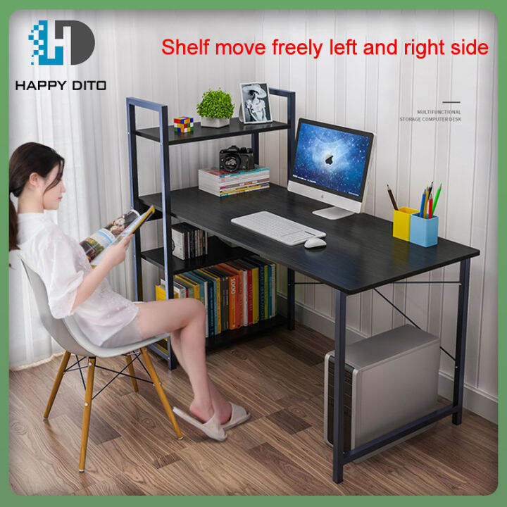 Modern Luxe Computer Desk Study Table with 4 Tier Storage Shelves ...