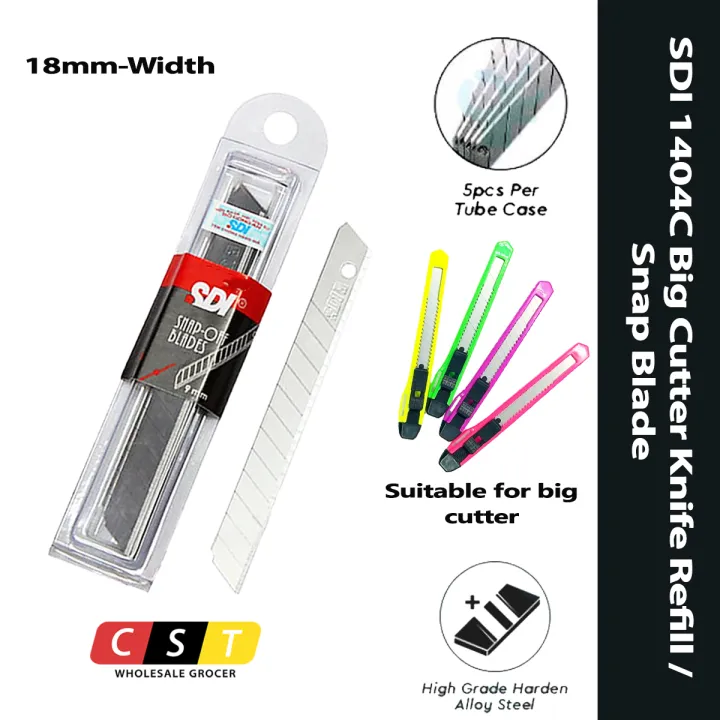 SDI 1404C Big Cutter Knife Refill / Snap Blade [5 Blades] | Lazada