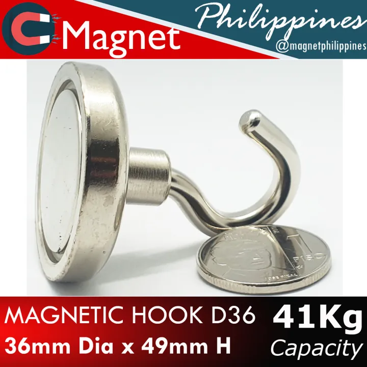 5 Pieces Set N52 Neodymium Magnetic Hook 36mm Diameter with Pull Force ...