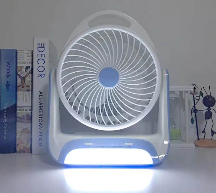 Rechargeable Portable Table Desktop Fan 6 Inches Box Fan with Built-in ...