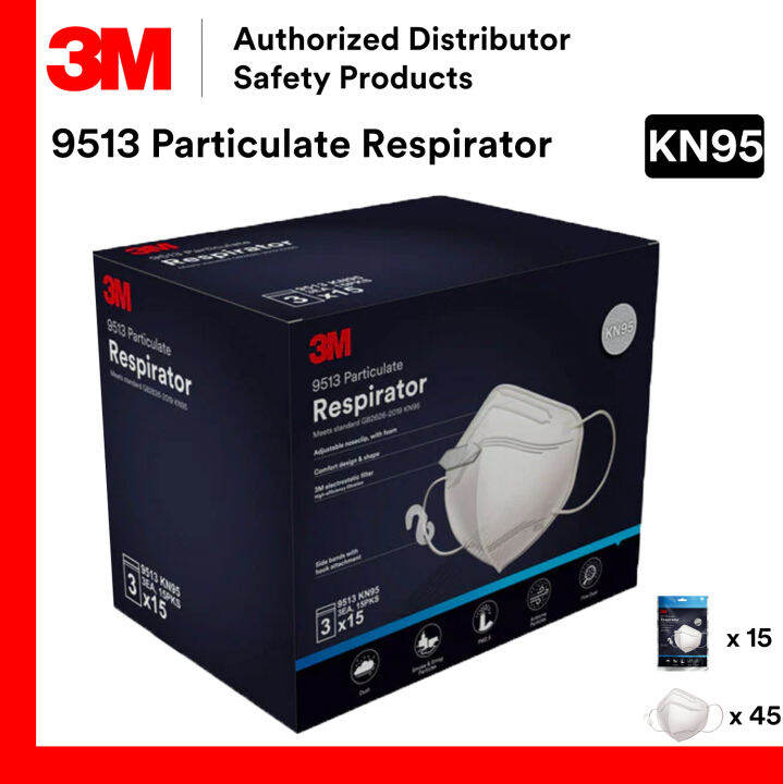 3M 9513 Particulate Respirator KN95 / KN95 Face Mask / Dust / PM2.5 / Airborne Particles ...
