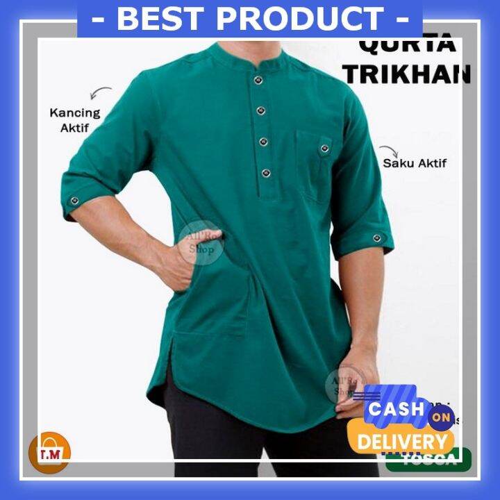 Baju Muslim Pria Dewasa 2023 Lengan Panjang Pendek Terbaru Kemko Korean ...