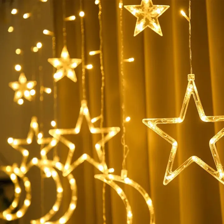 Moon Star Fairy String Lights 3.5M Curtain Lights Window Lights Twinkle ...