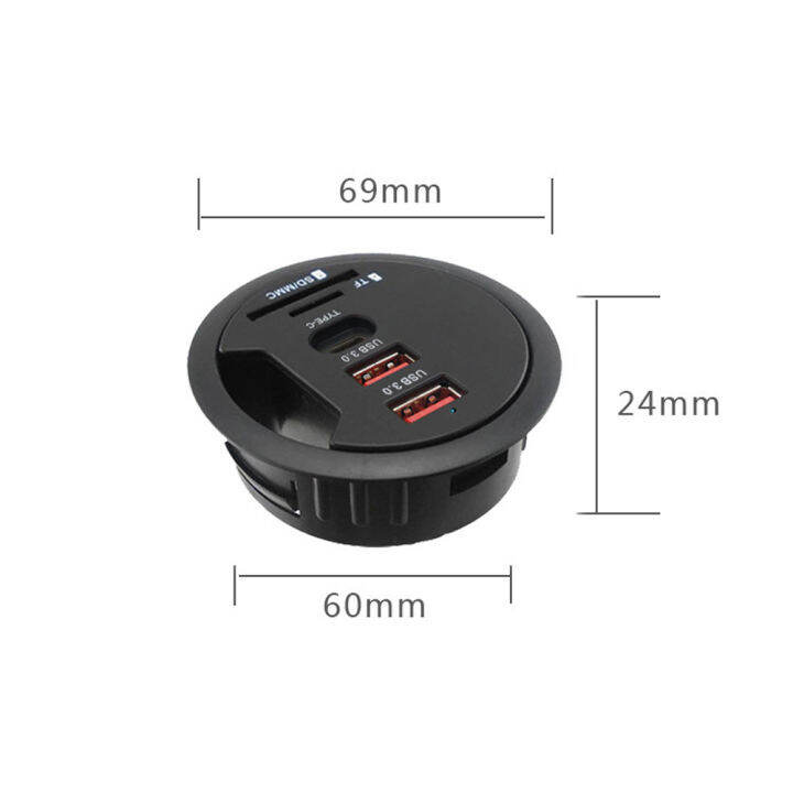 USB Desk Hub USB3.0 HUB USB3.0 Type C TFSD MCC Adapter For Desktop PC ...