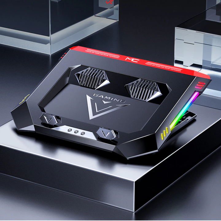 2021 New RGB Gaming Laptop Cooler Adjustable Notebook Stand 4500 RPM ...