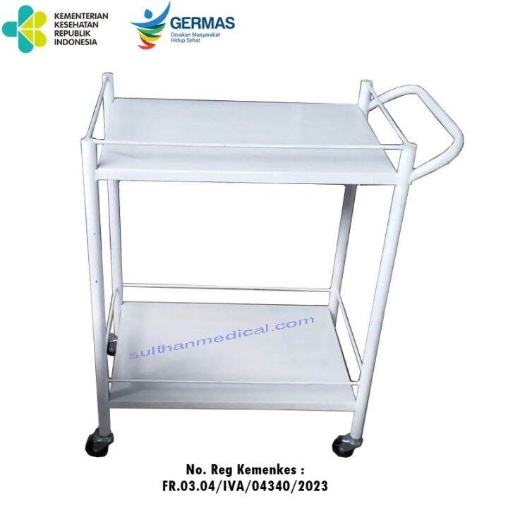 Meja Troli Instrumen 2 Rak Bahan Besi | Lazada Indonesia