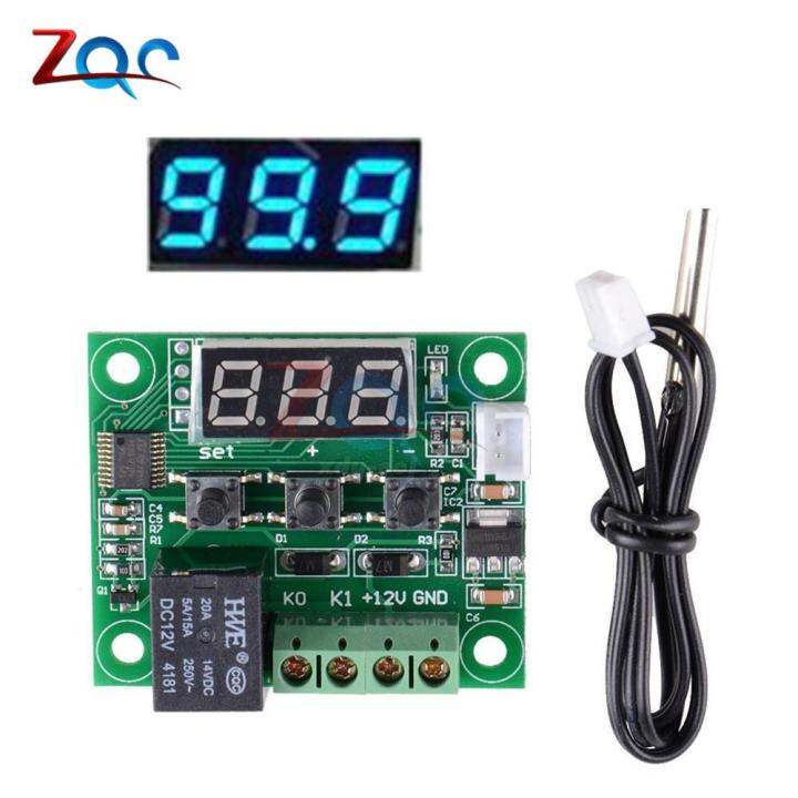 W1209 DC 12V Blue LED Digital Thermostat Temperature Control Thermometer Thermo Controller ...