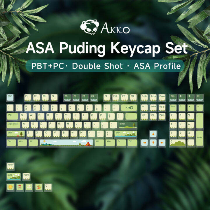 Akko Pudding Keycap Set ASA Profile PBT+PC for 108 87 Keys Mechanical ...