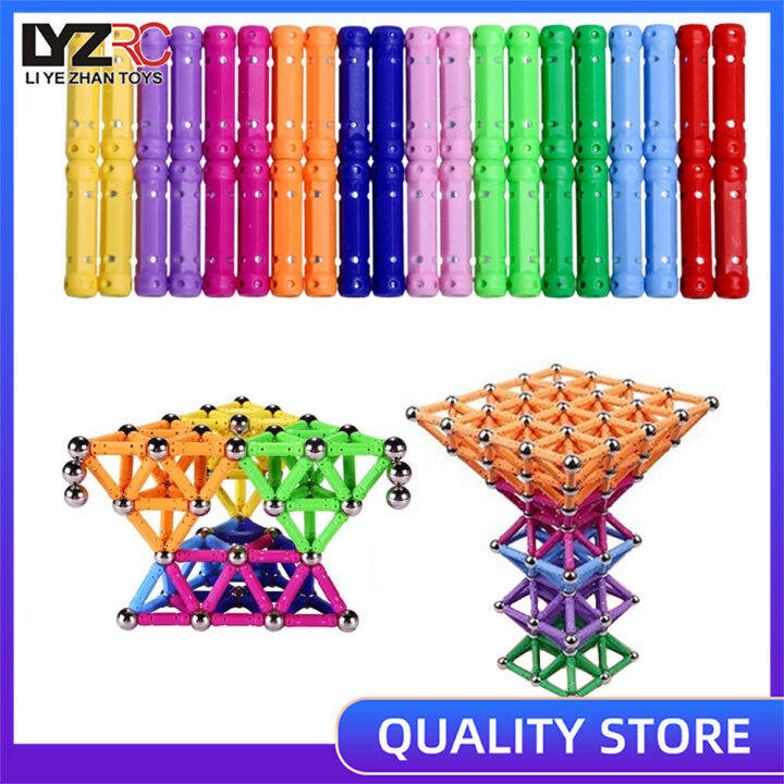 LYZRC Magnetic Builder Toy Building Sticks Blocks Toys Magnet ...