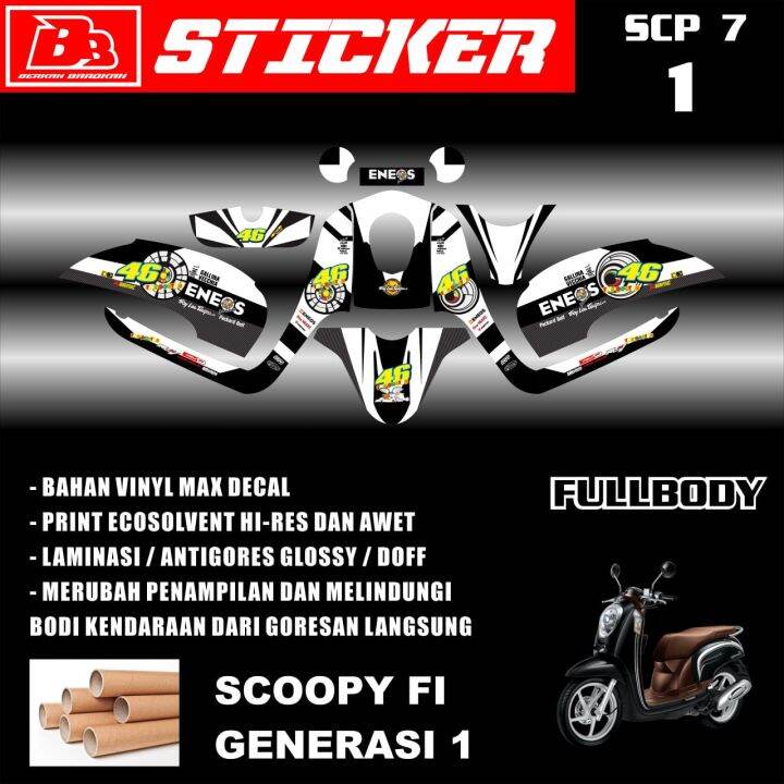 Decal Scoopy BISA HOLOGRAM Full Body Full Blok Dekal Sticker Scoopy FI ...