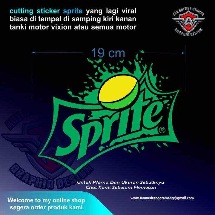 Jual sticker sprite yang lagi viral || cutting sticker sprite | Lazada ...