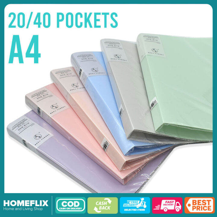 40 Sheets Clear Book, 20 Sheets Clear Book, 20/40 Pockets Morandi Data ...