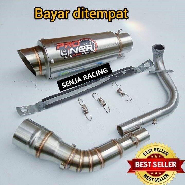 FULLSYSTEM DAN SILINCER KENALPOT MOTOR RACING PROLINER TR1 SUARA GARANG ...