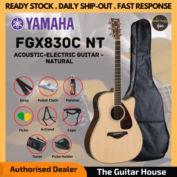 Yamaha FGX830C Dreadnought Cutaway Acoustic-Electric Guitar - Natural ...