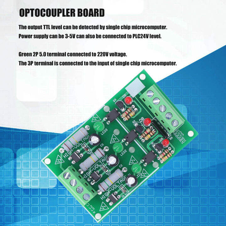 Optocoupler Isolation Module 3 Channel 220V AC Detection Photoelectric ...