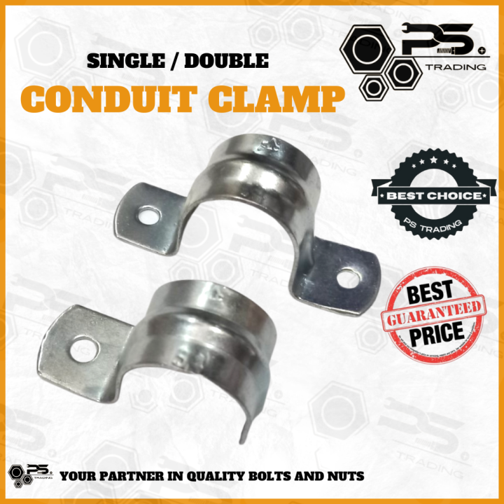 1/2" - 2" CONDUIT CLAMP GALVANIZED (GI) SINGLE/DOUBLE 1HOLE 2HOLE SOLD PER PC. | Lazada PH