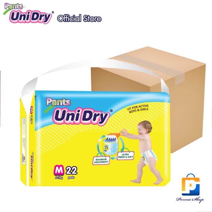 Unidry Pants ผ้าอ้อมเด็กแบบกางเกง ยูนิดราย แพ้นซ์ Size M (จำนวน 1 ลัง ...