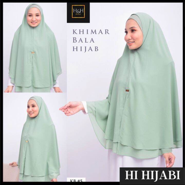 Hijab Veil Khimar Labuh Instant Moss crepe Premium Quality Mudah Bentuk ...