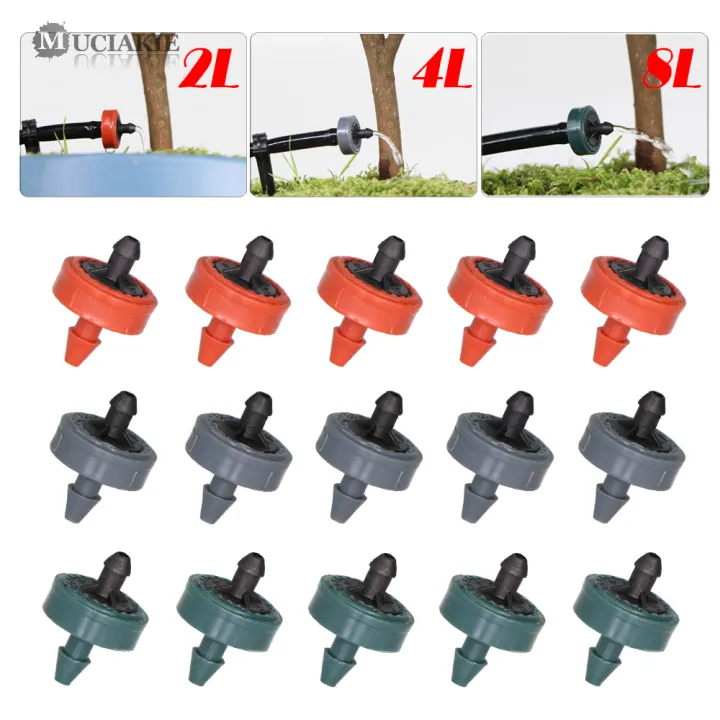 MUCIAKIE 200PCS 2L 4L 8L Pressure Compensate Emitter Garden Drip ...